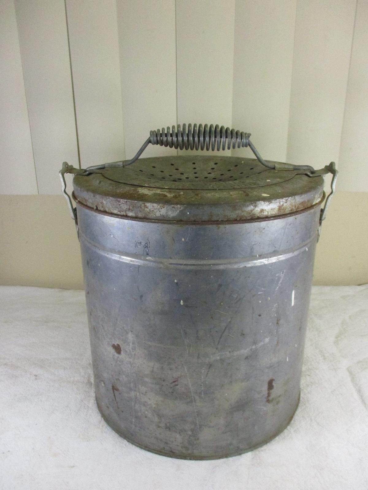 Antique Fishing Bait Bucket Minnow Saver Dunck Tank Works Milwaukee ...