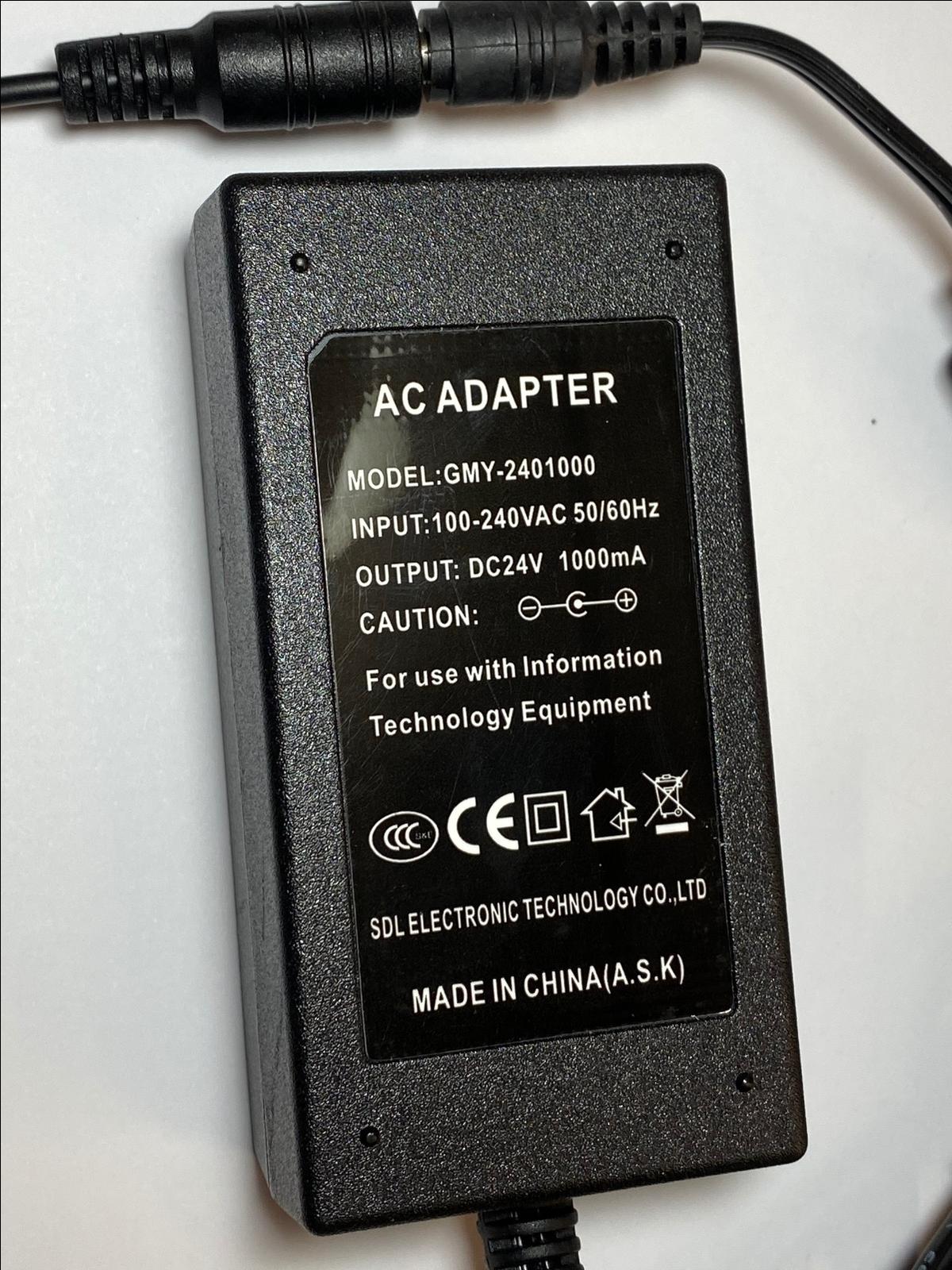 Replacement for DC 24V 1000mA AC Adaptor for model HG-T16C240100B ...