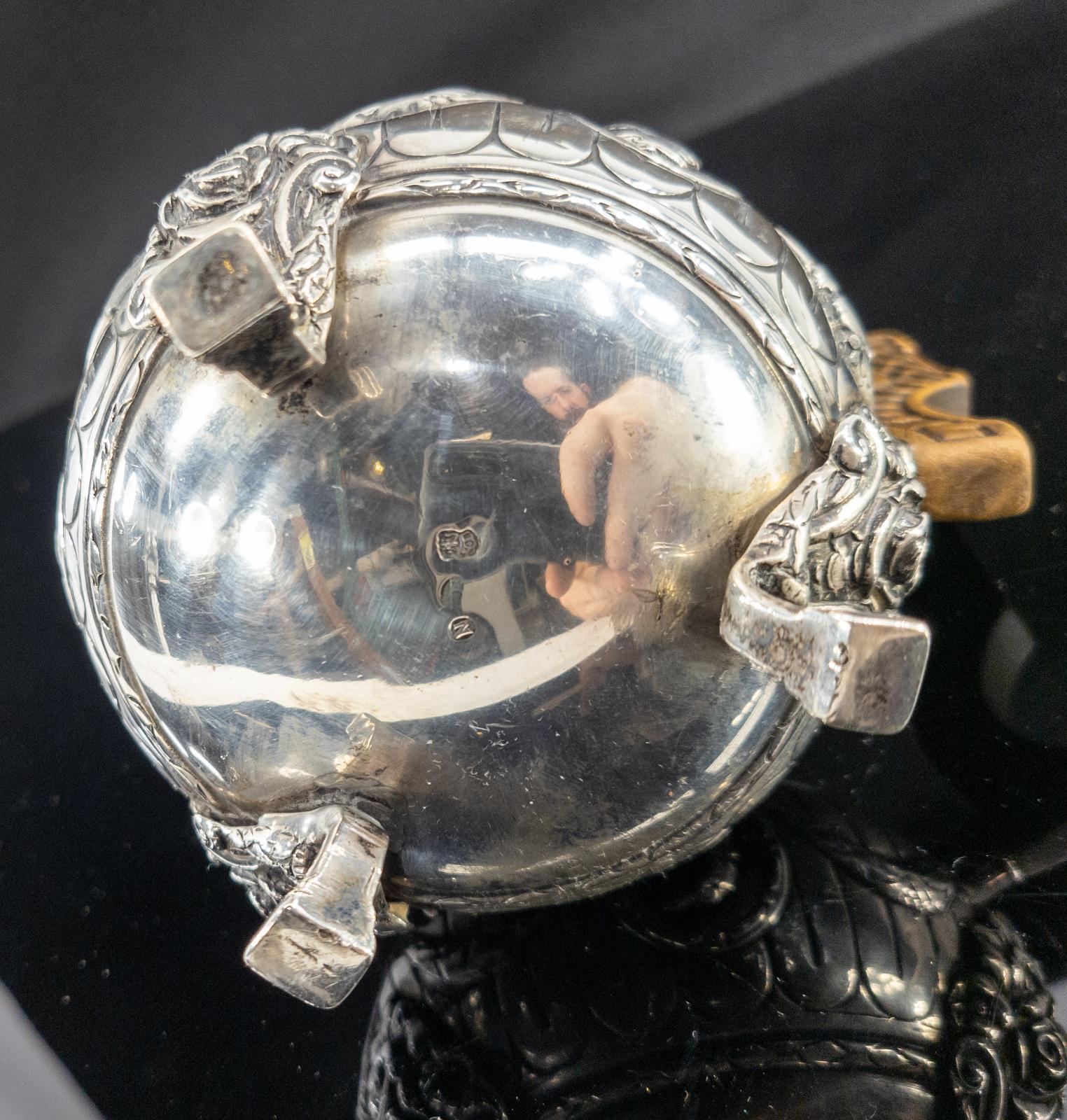 Antique Early Coin Silver German Chocolate Coffee Pot 18th Century 12 ...