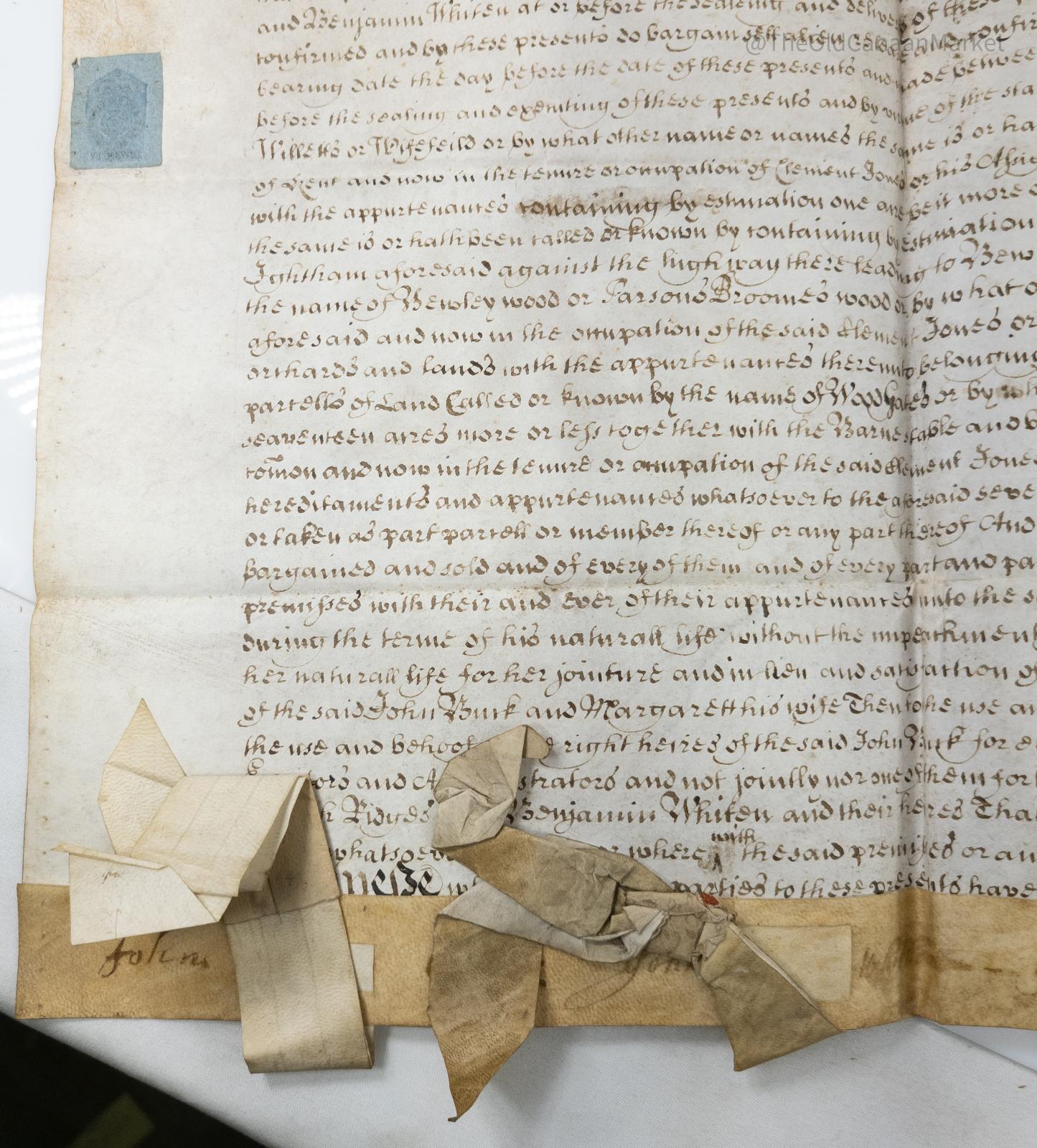 Antique Renaissance Signed Legal Document Vellum 1695 Wax Seals Decree ...