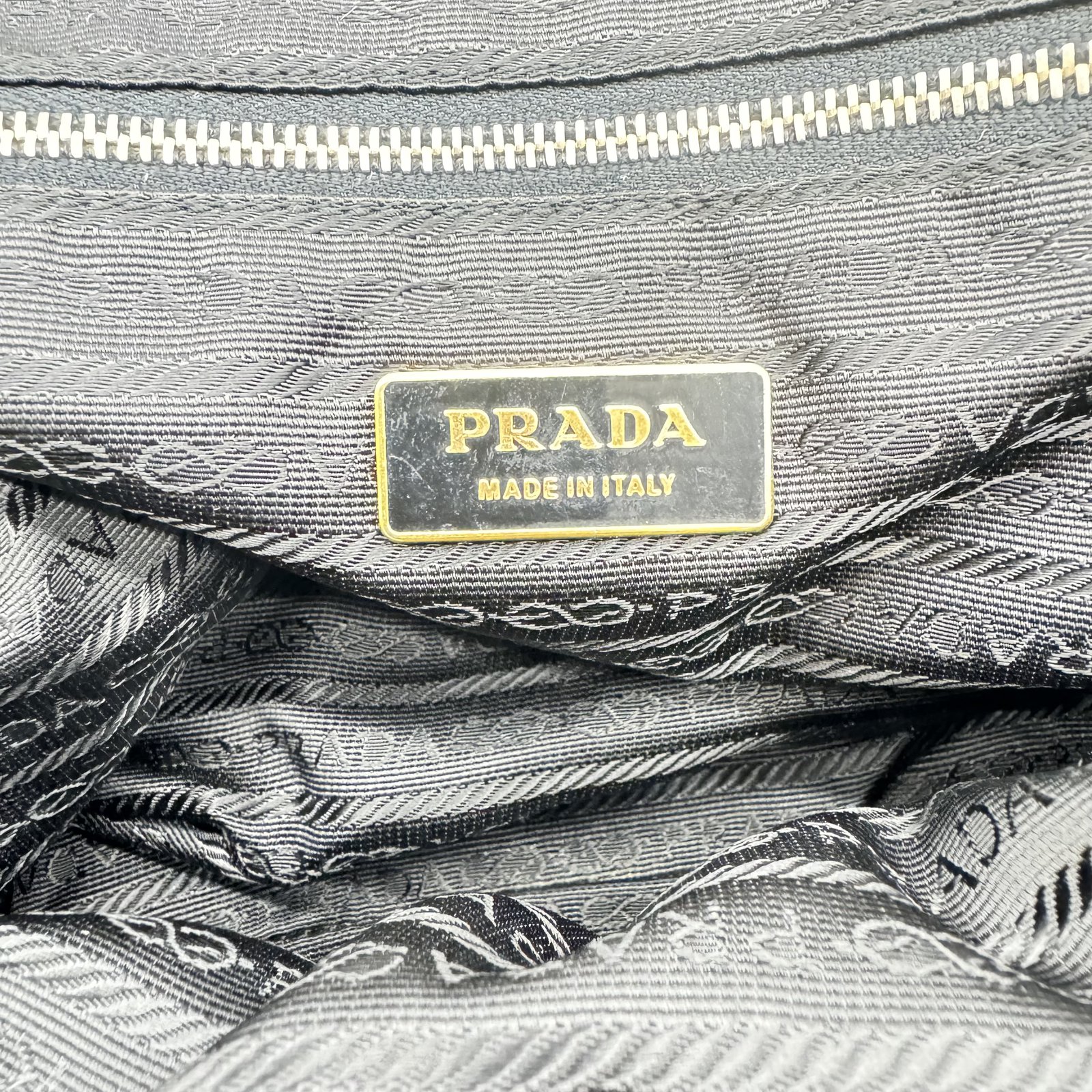 Authentic PRADA Tessuto Gold Hardware Hand Bag Black Nylon Authentic PRADA Tessuto Gold Hardware Hand Bag Black Nylon