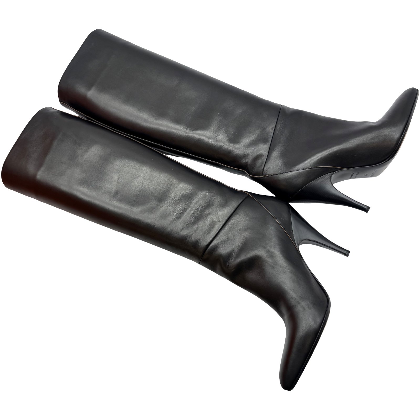 Authentic HERMES Size:38 US:7 Long Boots Black Leather Authentic HERMES Size:38 US:7 Long Boots Black Leather